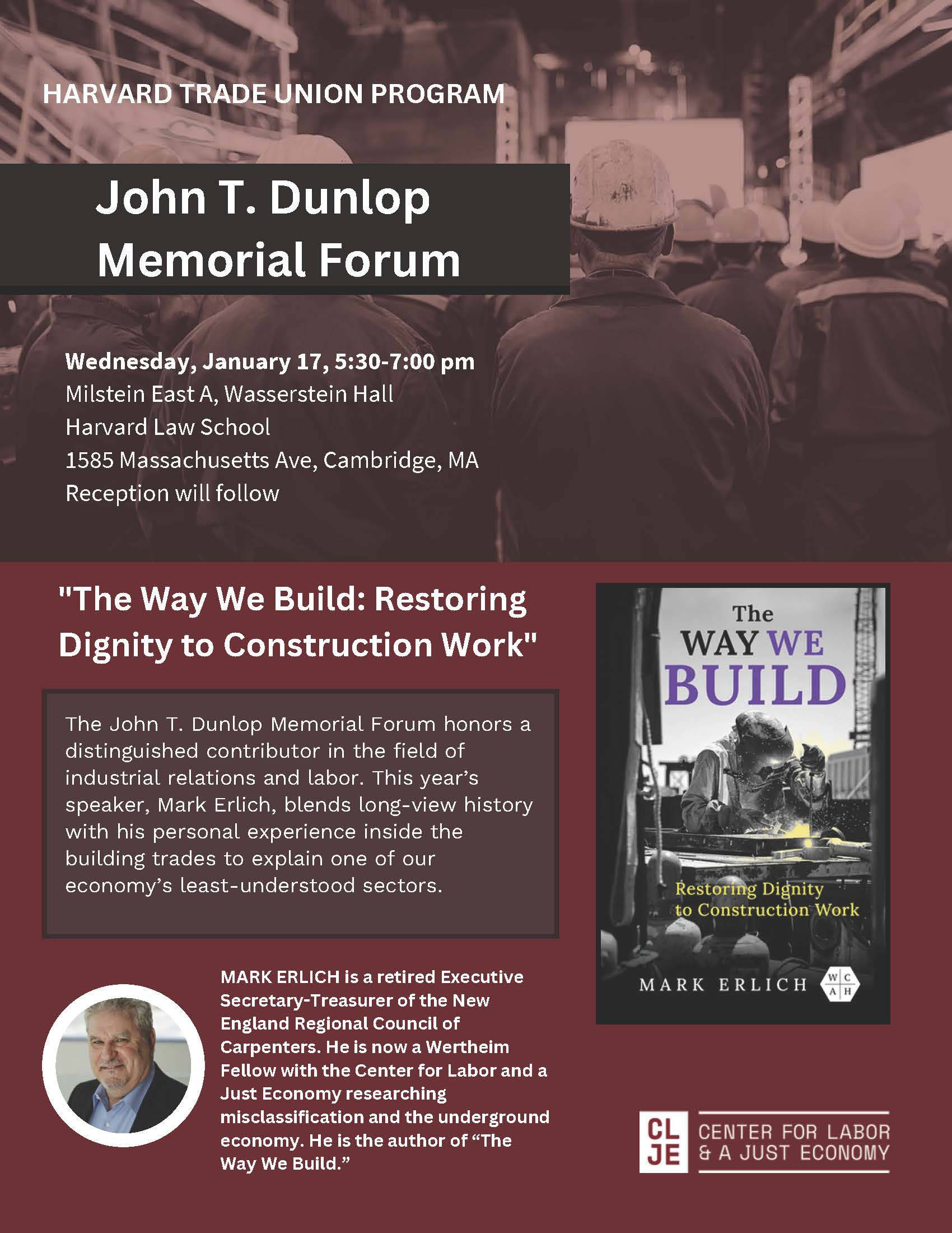 John T. Dunlop Memorial Forum – past events – Harvard Trade Union Program